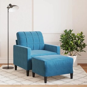 Křeslo s podnožkou modrá 60 cm samet 3278266