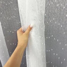 Voálová záclona Rain s olůvkem bílá metráž Ervi 163