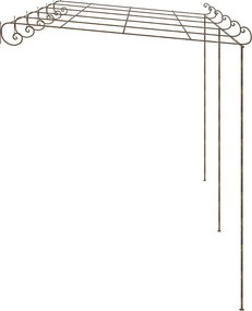 Zahradní pergola hnědá s patinou 6 x 3 x 2,5 m železná 313999