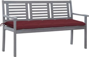 vidaXL 3místná zahradní lavice s poduškou 150 cm eukalyptus [3061069] Barva: Béžová