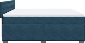 Box spring postel s matrací modrá 200 x 200 cm samet 3288718
