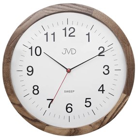 JVD Dřevěné kulaté tiché netikající hodiny JVD NS22009/78