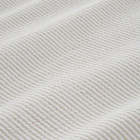 Krémové povlečení na jednolůžko z bavlněného perkálu 135x200 cm Seersucker Woven Stripe – Bianca