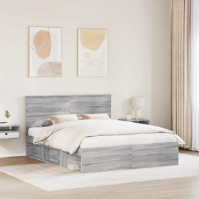 Rám postele Šedá Sonoma 160 x 200 cm Masivní borové dřevo 3410988