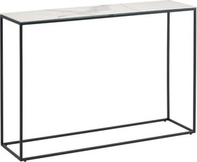 Černobílý konzolový stolek s keramickou deskou 30x110 cm Rewena – Kave Home