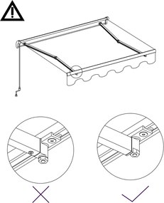 vidaXL Marketos Ručně zatahovací markýza 300 x 250 cm žlutobílá