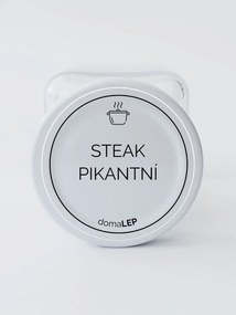 Samolepka na kořenky STEAK PIKANTNÍ průhledná 5 cm základní písmo