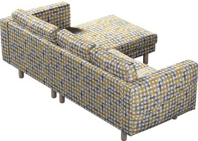 Potah na pohovku IKEA Norsborg 3-místná se šezlongem barva modrá látka pletený vzor, vzorované