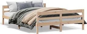 vidaXL Rám postele s čelem voskově 120 x 200 cm masivní borovice [842790] Barva: Přírodní