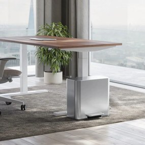 Odpadkový koš na tříděný odpad/nášlapný z nerezové oceli v matně stříbrné barvě 15 l Dual Mini – simplehuman