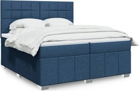 Box spring postel s matrací modrá 200x200 cm textil 3291781