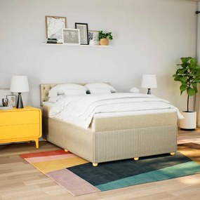 Box spring postel s matrací krémová 160x200 cm textil 3287519