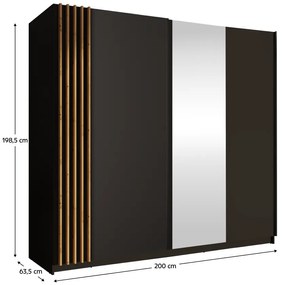 Kondela Skříň, 2D-200, černá/dub artisan, BAJADERO TYP 2