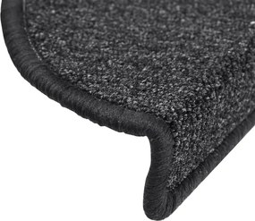 Schodové rohože 15 ks 56x17x3 cm antracitové půlkulaté 133876