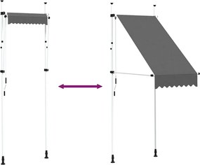 Ručně zatahovací markýza 100 cm antracitová 145832