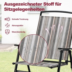 Costway Sada 2 zahradních židlí skládací židle s područkami – 51 × 61,5 × 92 cm