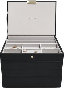 Krabička na šperky Stackers čtyřnásobná classic černá