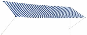 Zatahovací markýza 400x150 cm Dekorhome Bílá / modrá