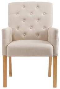 Jídelní židle s područkami 2 ks béžové textil - Default Title
