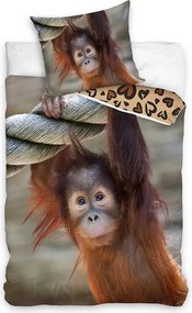 Bavlněné renforcé ložní povlečení OPICE ORANGUTAN