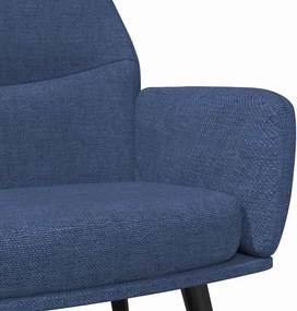 Relaxační křeslo se stoličkou modré textil 3097433