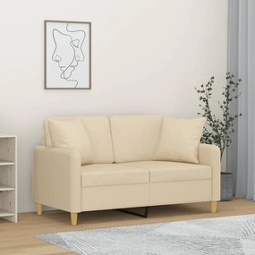 2místná pohovka s polštáři krémová 120 cm textil 3200903