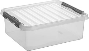 Box s víkem Q-Line, 50 × 40 × 18 cm, 25 l, transparentní