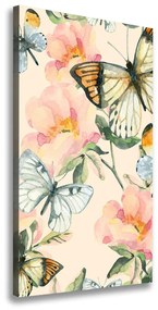 Wallmuralia Vertikální Foto obraz na plátně Růže a motýli 50x100