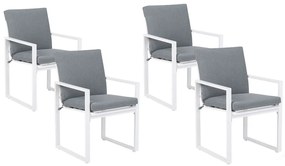 Sada 4 šedých zahradních židlí PANCOLE Beliani