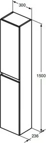 Ideal Standard Eurovit+ ořech / Vysoká skříňka / 150x30x24 cm / 2 dvíř