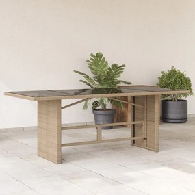 vidaXL Zahradní stůl se skleněnou deskou 190x80x74 cm polyratan [365308] Barva: Černá