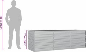 vidaXL Zahradní vyvýšený záhon 240x80x77 cm pozinkovaná ocel [316886] Barva: Stříbrná