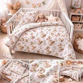 Mušelínové povlečení Kačenky TiaHome - 1x Polštář 90x70cm, 1x Přikrývka 140x200cm