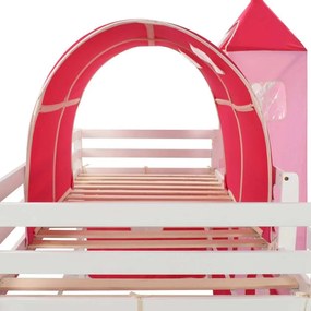 vidaXL Dětská patrová postel skluzavka a žebřík borovice 208 x 230 cm [282710] Barva: Bílá