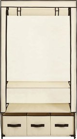 Šatní skříň krémová 87 x 49 x 159 cm textil 282459