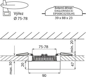LED podhledové svítidlo McLED NIXO 8W 4000K neutrální bílá ML-412.056.33.0