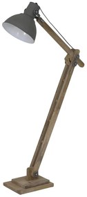 Šedá dřevěná stojací lampa Elmer cement - 84*26*125 cm