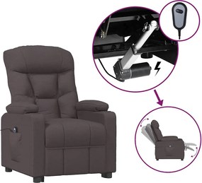 Elektrické polohovací křeslo tmavě hnědé textil 3098820