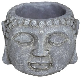 Květináč Buddha, O 11,5 cm, cement, šedý