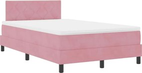 Postel s boxspringem s čelo Růžová 120 x 190 cm samet 3339229