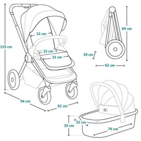 Lionelo - Kombinovaný kočárek 2v1 LAYLA Brown Rust