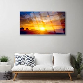 Obraz na skle Slunce Nebe Krajina 140x70 cm