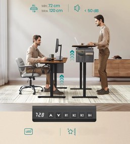 Pracovní stůl Vasagle Memory elektricky nastavitelný hnědý/černý