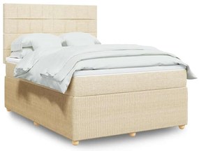 Box spring postel s matrací krémová 140x190 cm textil 3292056
