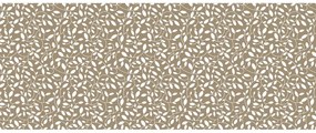 Ubrus teflonový hnědý, vzor béžové lístky Rozměry: 35x160, Tvar: Obdélník