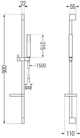 Mexen sprchový set DS77, černá, 785774583-70