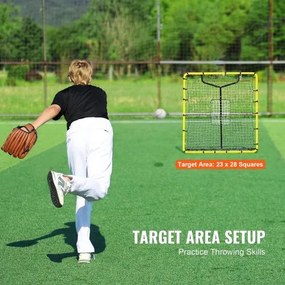 Baseballová a softballová odrazová síť 1,22 × 1,37 m PitchBack Nastavitelné úhly