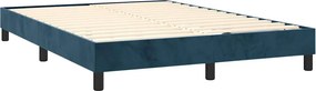 Box spring postel s matrací tmavě modrá 140x200 cm samet 3141369