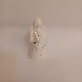 LED svítící anděl keramický 5,5 × 5,5 × 10 cm, teple bílá, 2× LR44