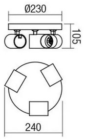 Redo 04-472 - Bodové svítidlo CAMEO 3xGU10/35W/230V